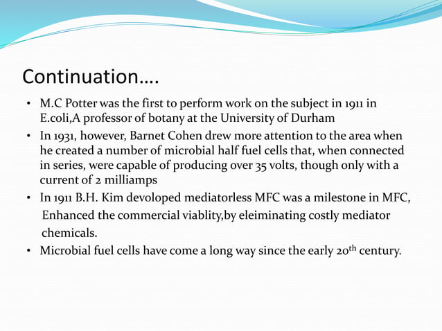 MICROBIAL FUEL CELLS-PPT | PPTX