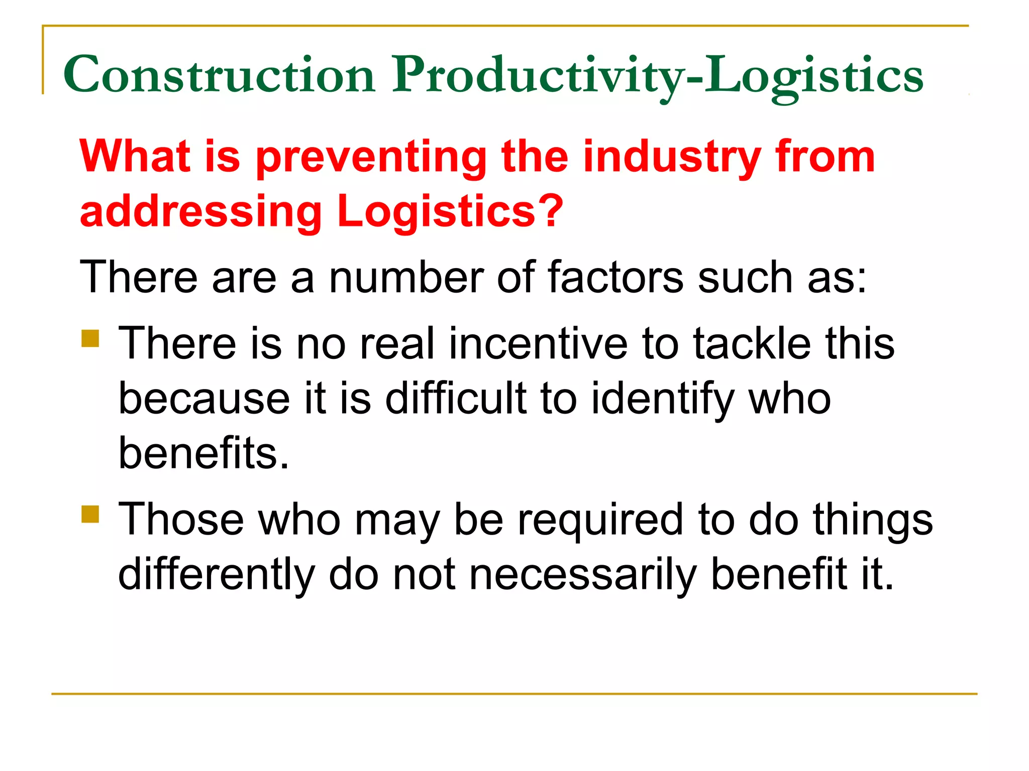 061 logistics and productivity | PPT
