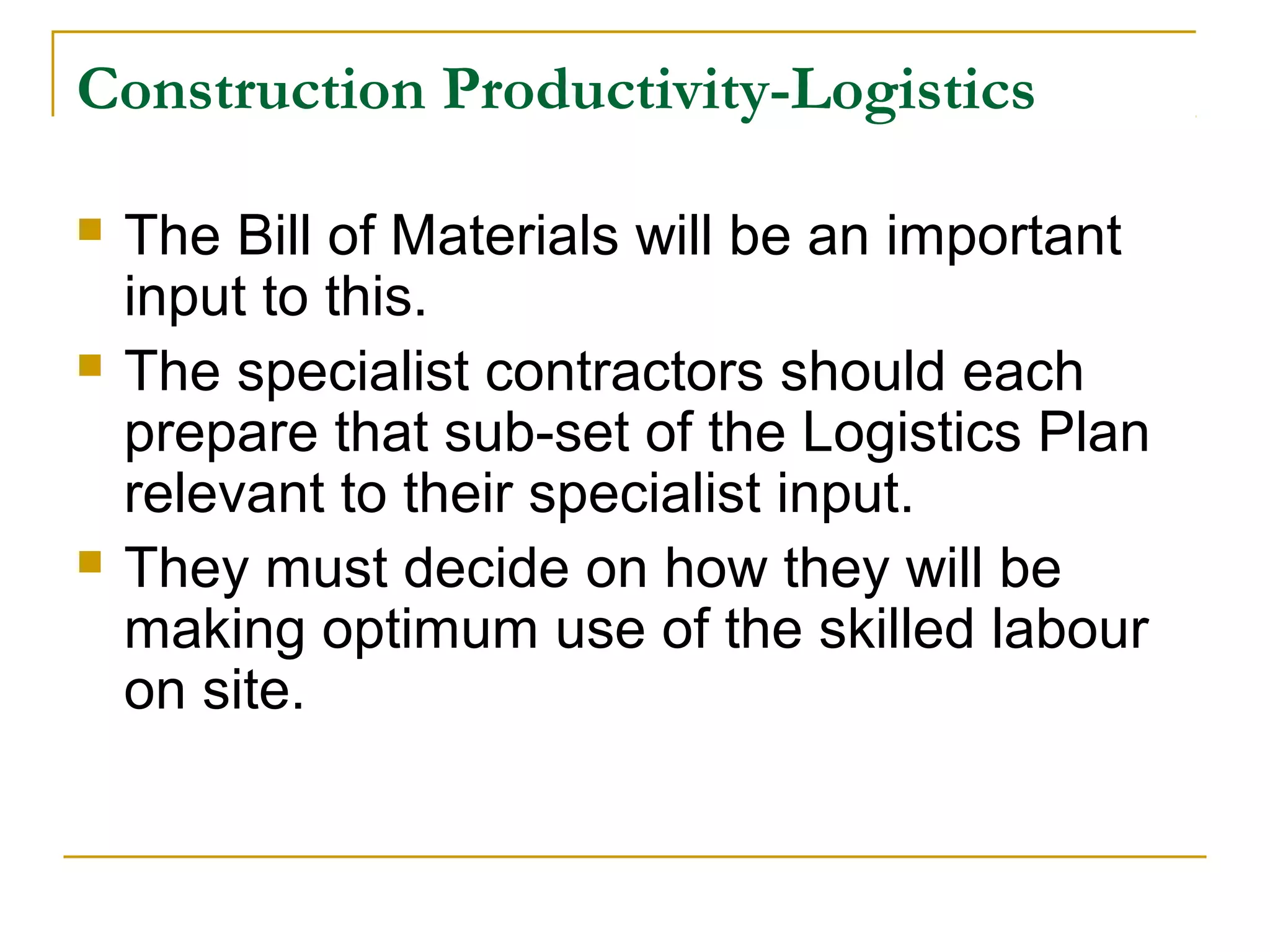 061 logistics and productivity | PPT