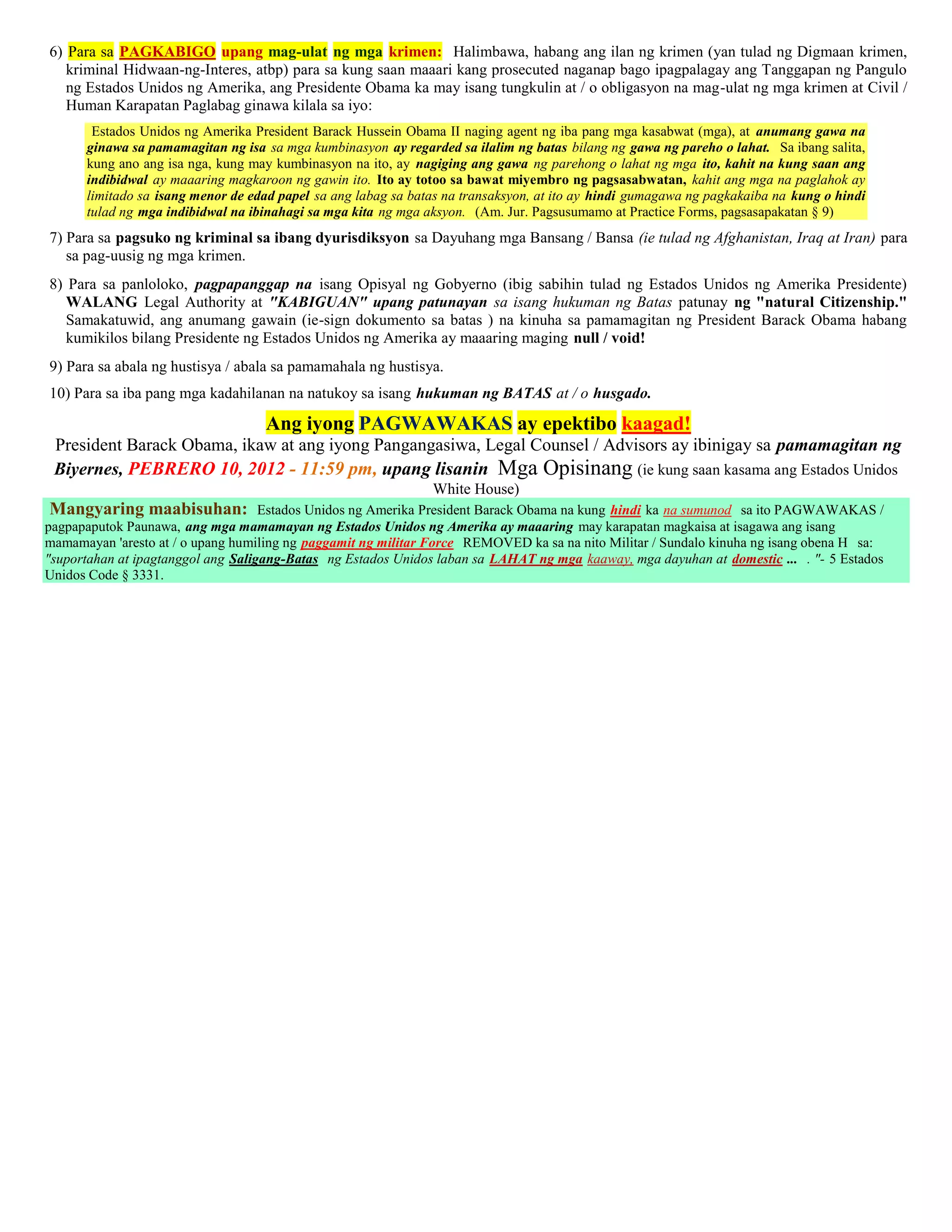 061012 Pink Slip (FILIPINO) | PDF