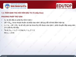 Bài giảng PHÂN TÍCH TÀI CHÍNH – KINH TẾ XÃ HỘI DỰ ÁN ĐẦU TƯ | PDF