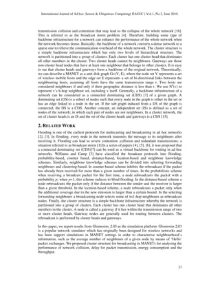 PERFORMANCE ANALYSIS OF BROADCASTING IN MOBILE AD HOC NETWORKS USING CLUSTER APPROACH | PDF ...