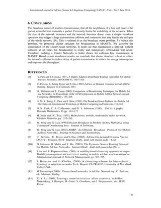 PERFORMANCE ANALYSIS OF BROADCASTING IN MOBILE AD HOC NETWORKS USING CLUSTER APPROACH | PDF ...