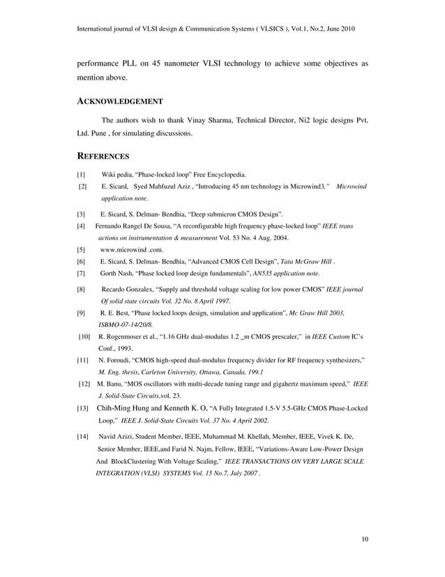 Design of Low Power Phase Locked Loop (PLL) Using 45NM VLSI Technology ...