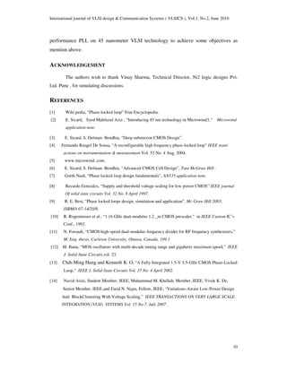 DESIGN OF LOW POWER PHASE LOCKED LOOP (PLL) USING 45NM VLSI TECHNOLOGY | PDF