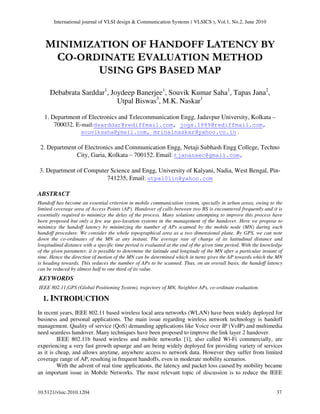Minimization of Handoff Latency by Co-ordinate Evaluation Method Using GPS Based Map | PDF
