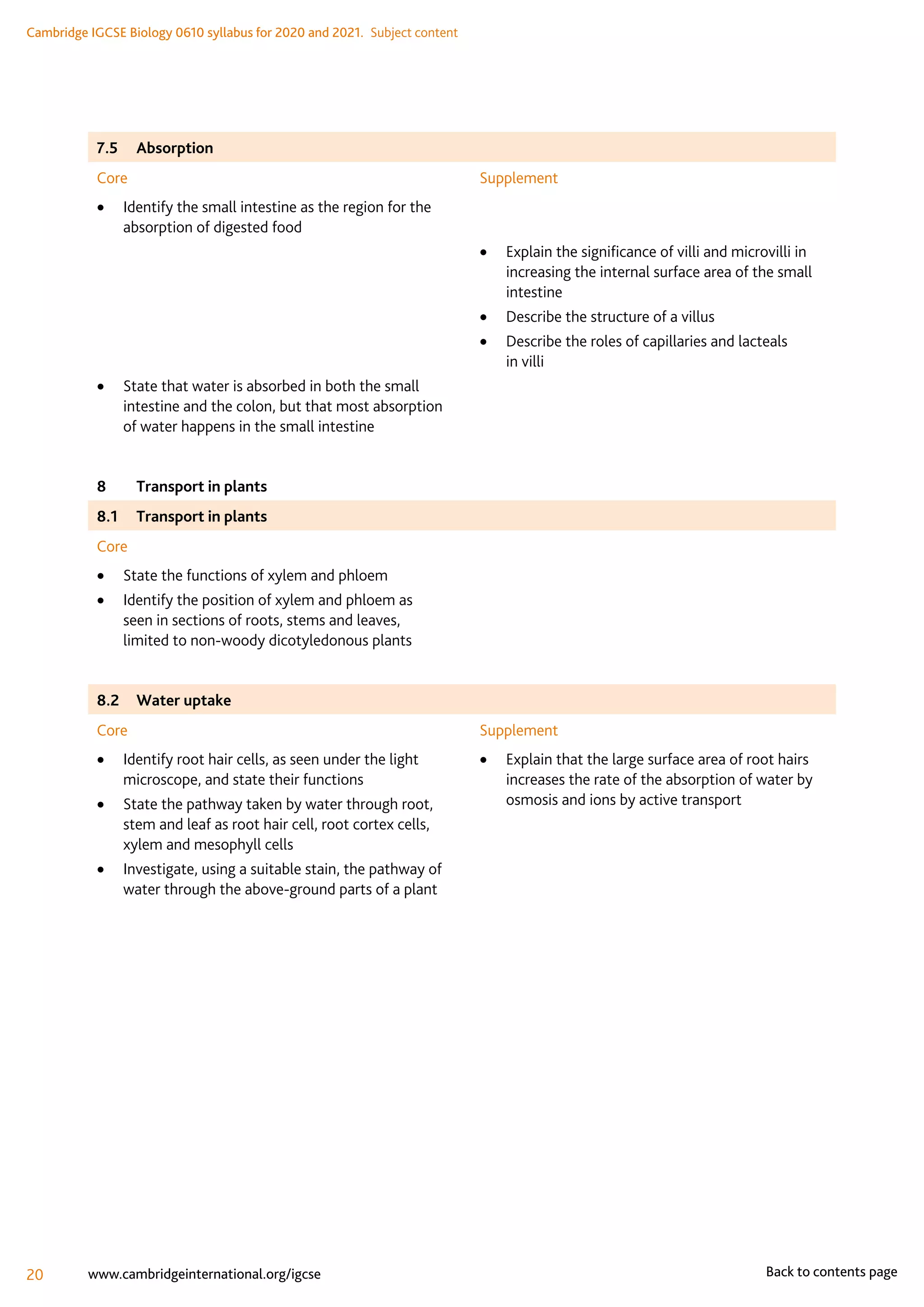 IGCSE BIOLOGY SYLLABUS 2020 / 2021 | PDF