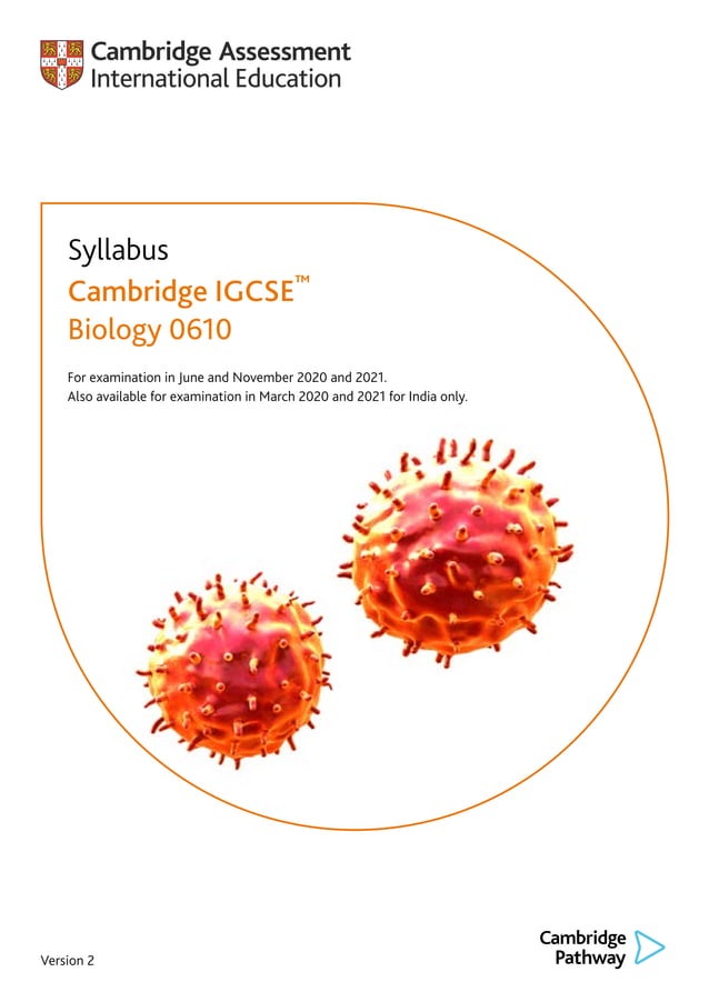 IGCSE BIOLOGY SYLLABUS 2020 / 2021 | PDF