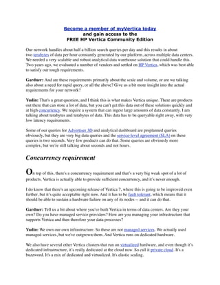 HP Vertica Provides adMarketplace with Big Data Warehousing Solution | PDF