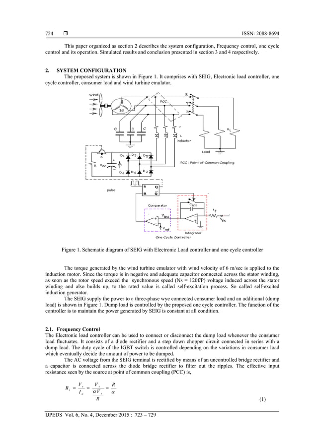 Voltage and Frequency Control of Variable Speed Induction Generator using One Cycle Control ...