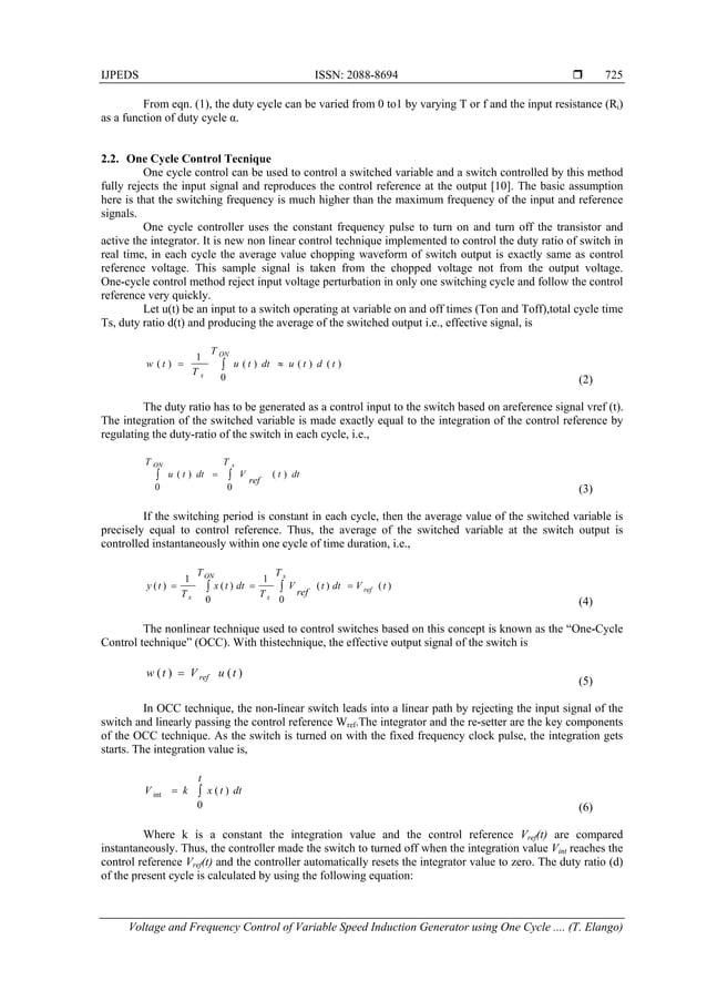 Voltage And Frequency Control Of Variable Speed Induction Generator