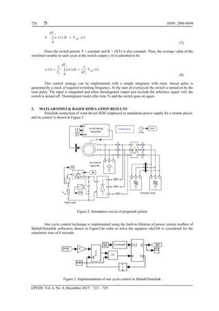 Voltage and Frequency Control of Variable Speed Induction Generator using One Cycle Control ...