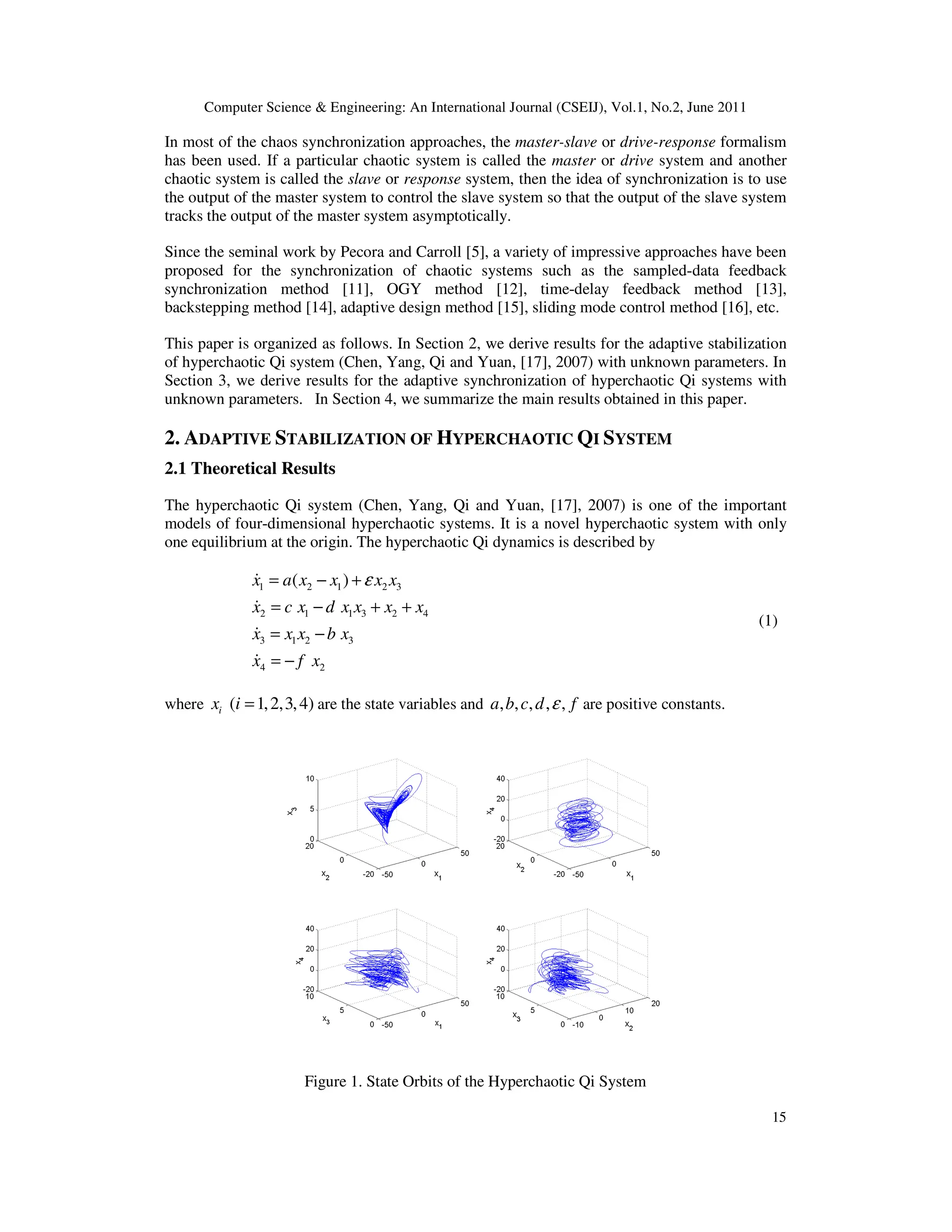 Adaptive Stabilization and Synchronization of Hyperchaotic QI System | PDF