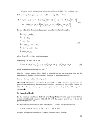 Adaptive Stabilization and Synchronization of Hyperchaotic QI System | PDF
