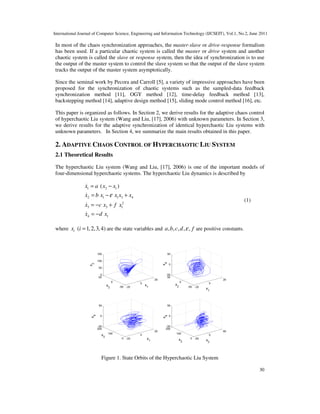 ADAPTIVE CHAOS CONTROL AND SYNCHRONIZATION OF HYPERCHAOTIC LIU SYSTEM | PDF