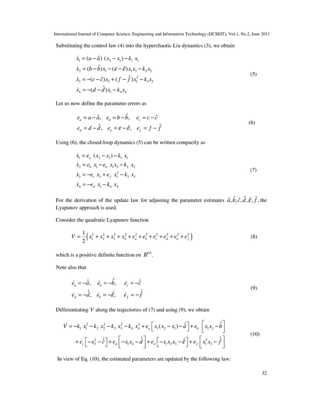 Adaptive Chaos Control And Synchronization Of Hyperchaotic Liu System Pdf