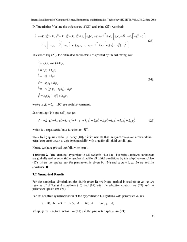 Adaptive Chaos Control And Synchronization Of Hyperchaotic Liu System Pdf