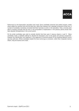 DipIFRS Examiner's Report - June 2011 | PDF