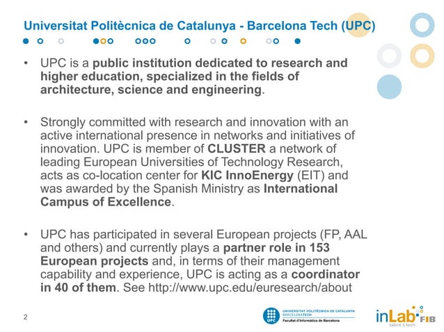 inLab FIB Presentation at ICT2013EU | PPT