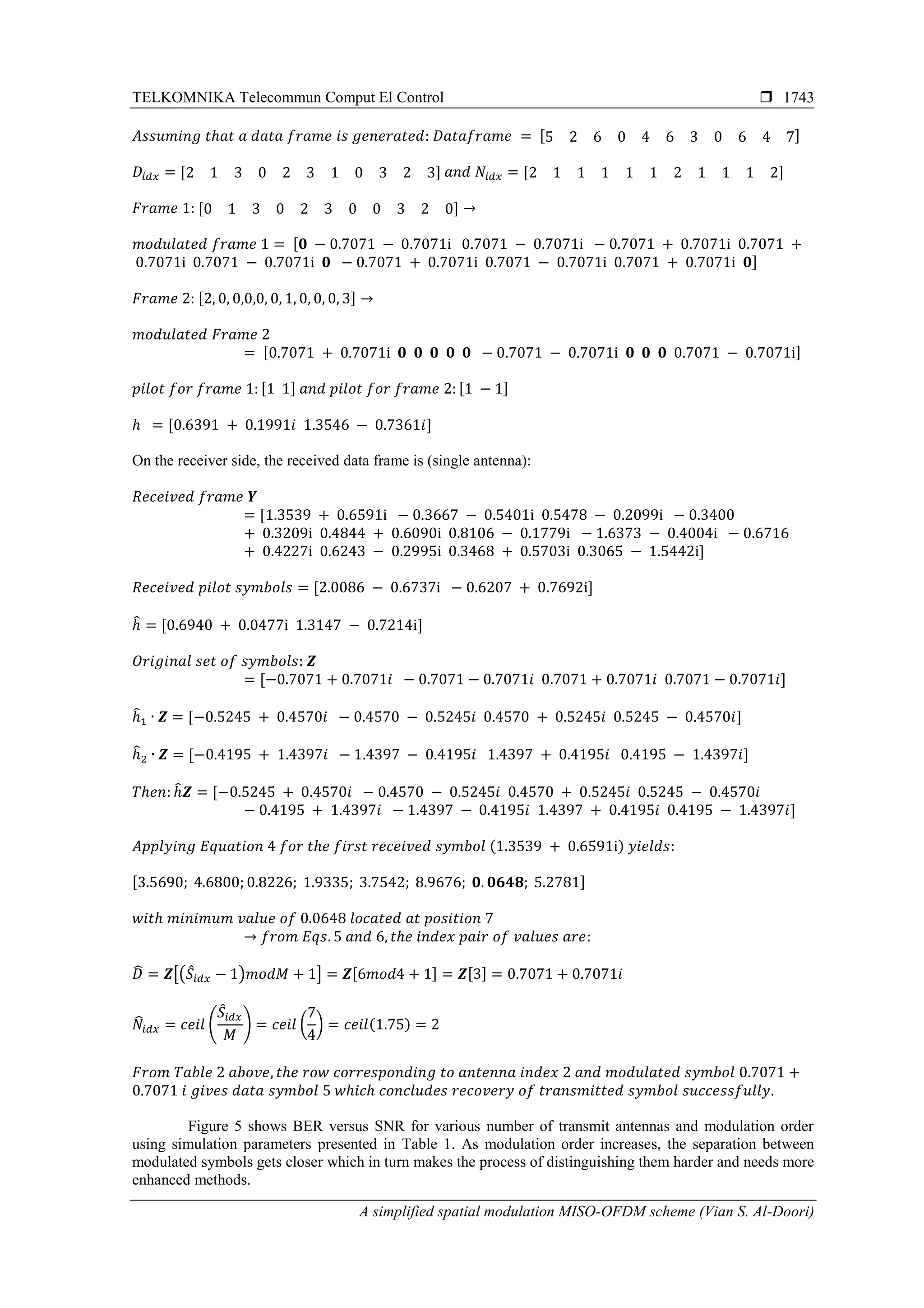 A simplified spatial modulation MISO-OFDM scheme | PDF