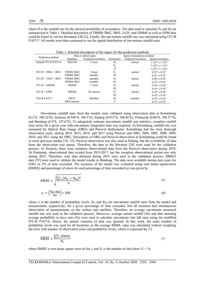 International Telecommunication Union-Radiocommunication Sector P.837-6 ...