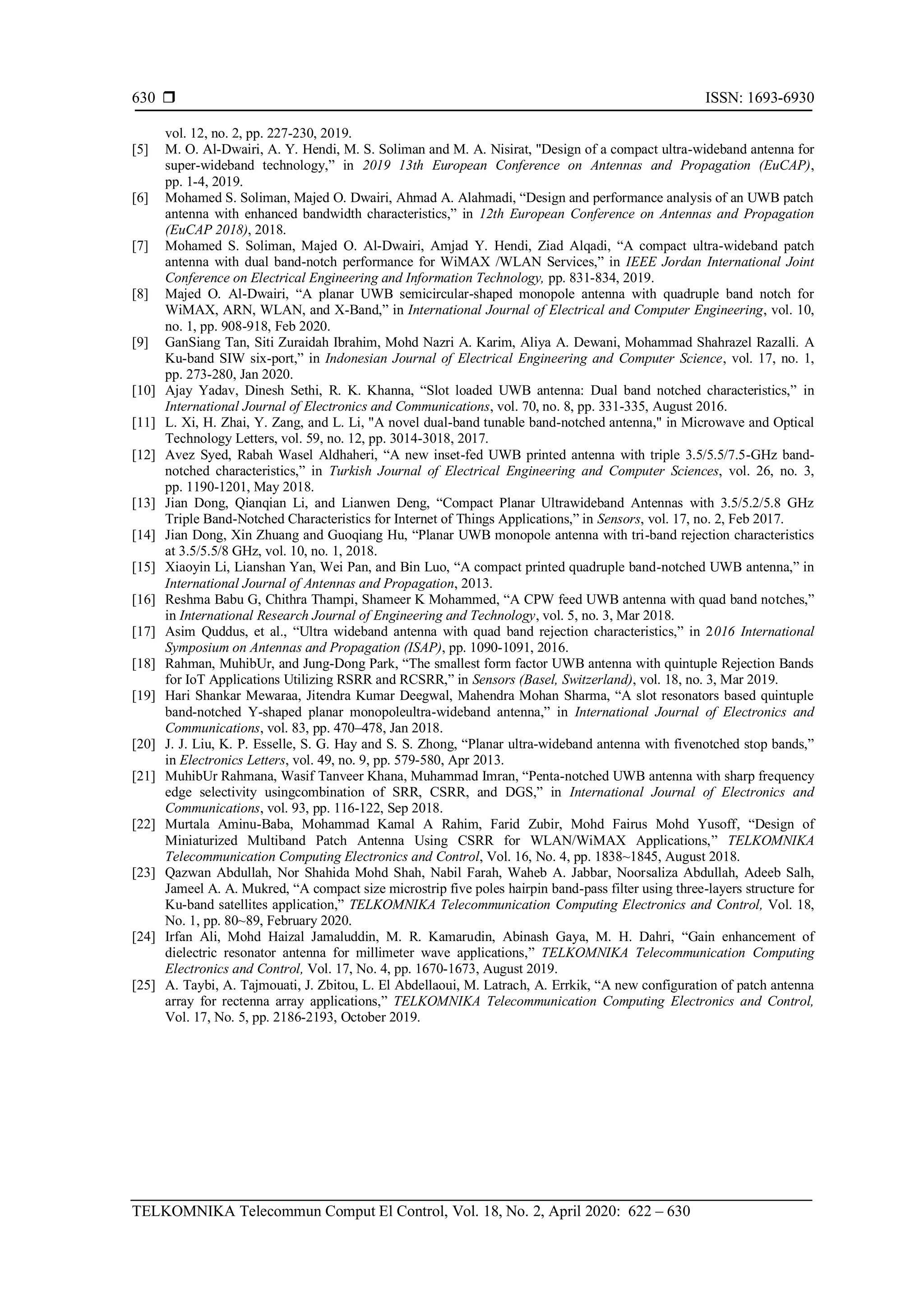 A compact UWB monopole antenna with penta band notched characteristics | PDF
