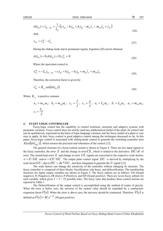 Power Control of Wind Turbine Based on Fuzzy Sliding-Mode Control | PDF