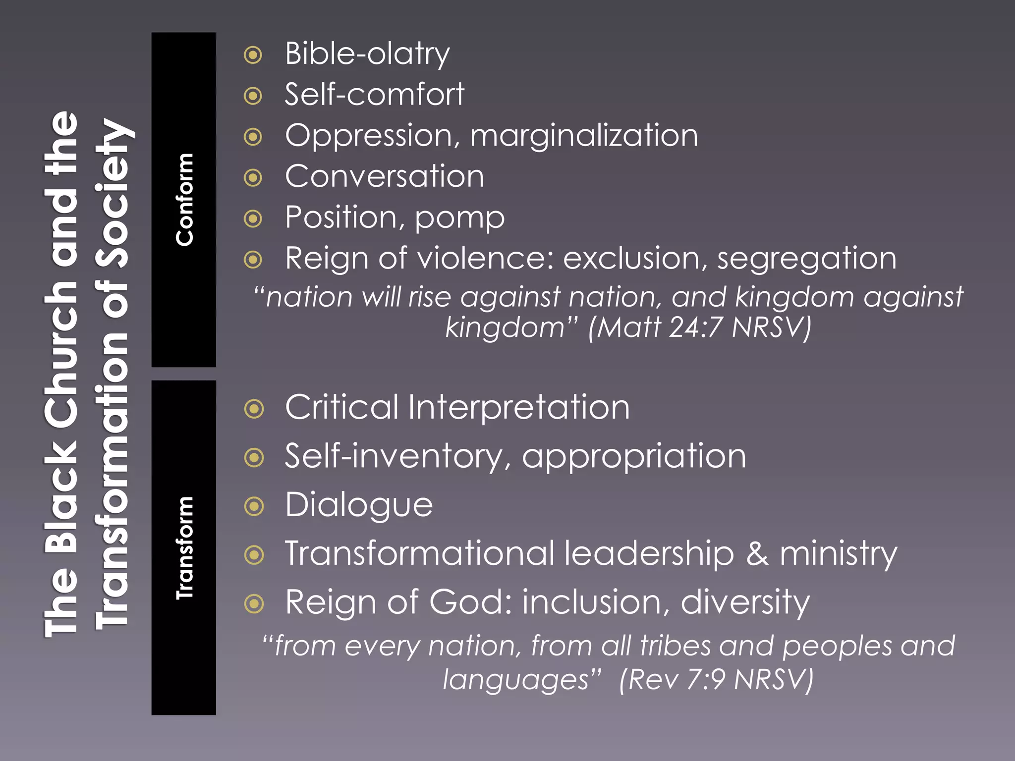 0614 the black church and the transformation of society | PPTX