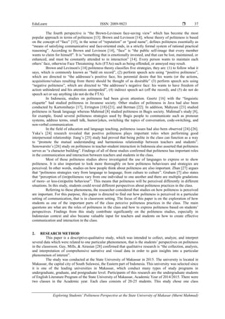 Exploring Students’ Politeness Perspectives at the State University of ...