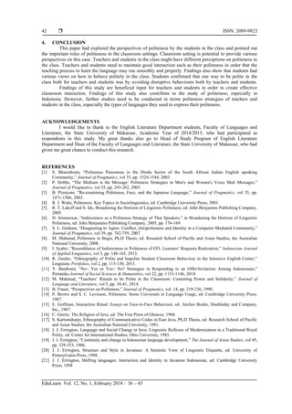 Exploring Students’ Politeness Perspectives at the State University of ...