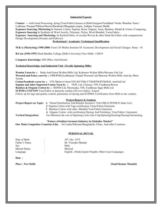 Sunil LATEST RESUME | DOC