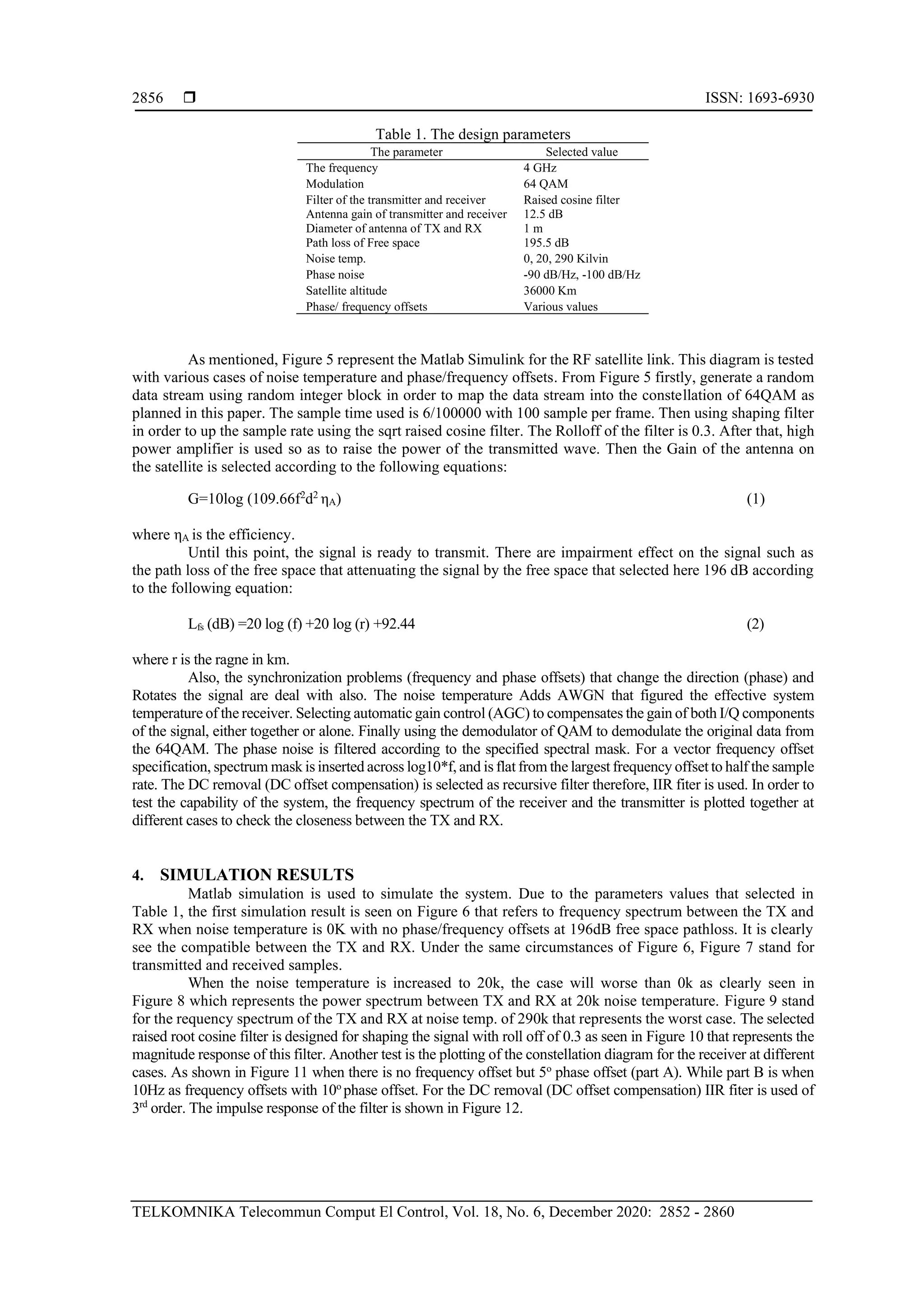 Design and software implementation of radio frequency satellite link based on SDR under noisy ...