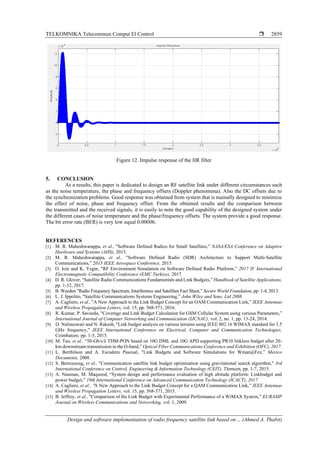 Design and software implementation of radio frequency satellite link based on SDR under noisy ...