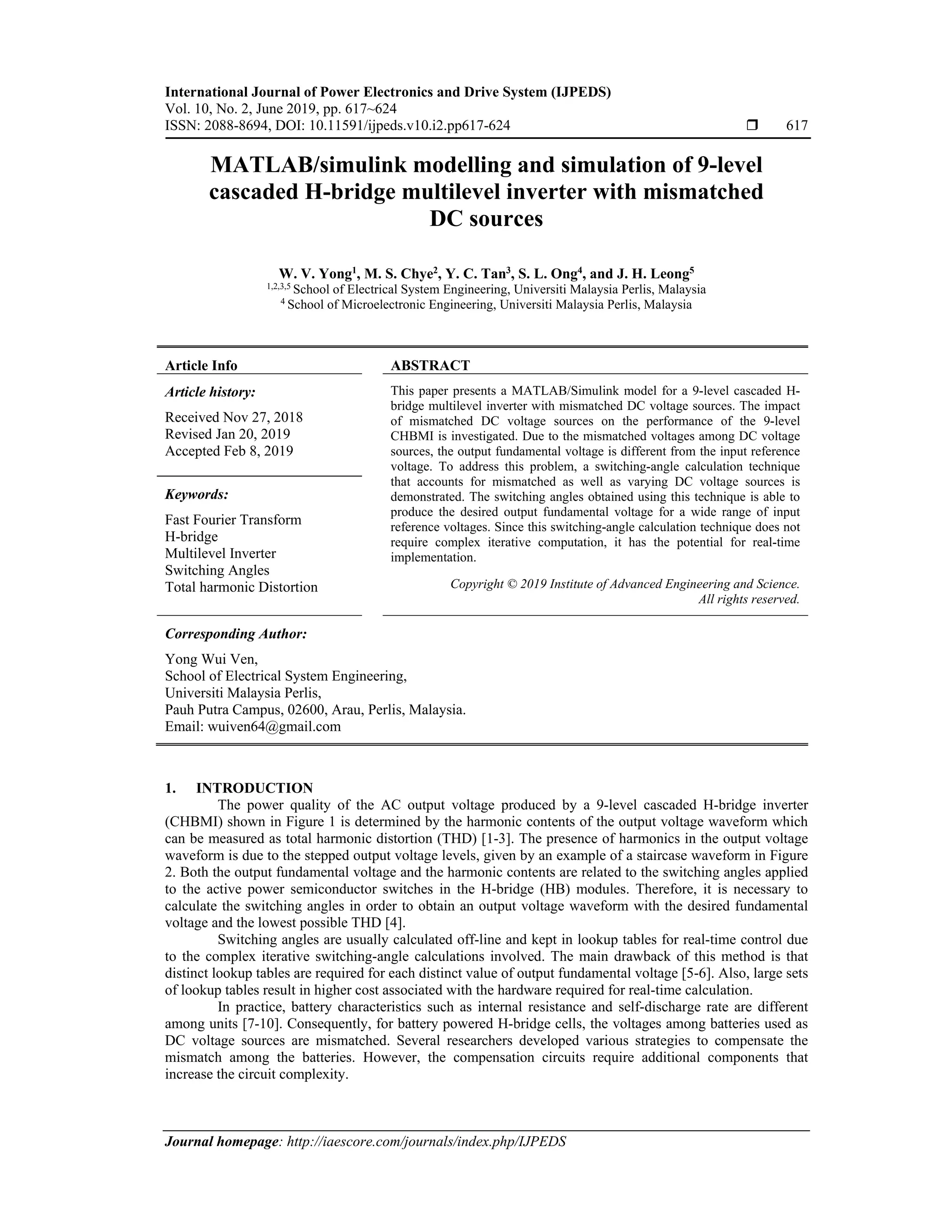 MATLAB/Simulink modelling and simulation of 9-level cascaded h-bridge ...