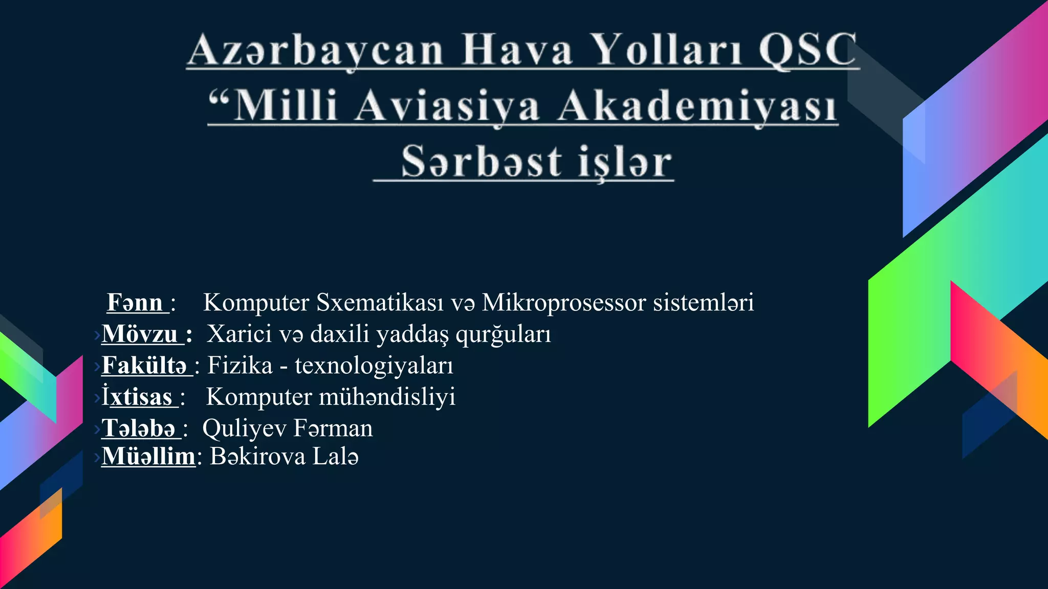 Kompüterin Aparat Təminatı | PPTX