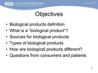 FDA Presentation on Biologics | PDF