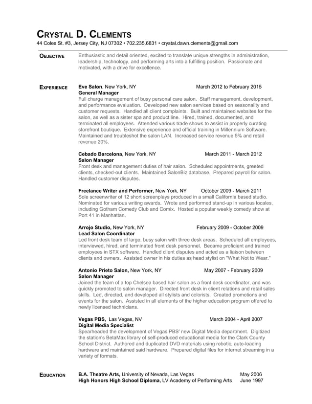 CrystalClementsResume | PDF