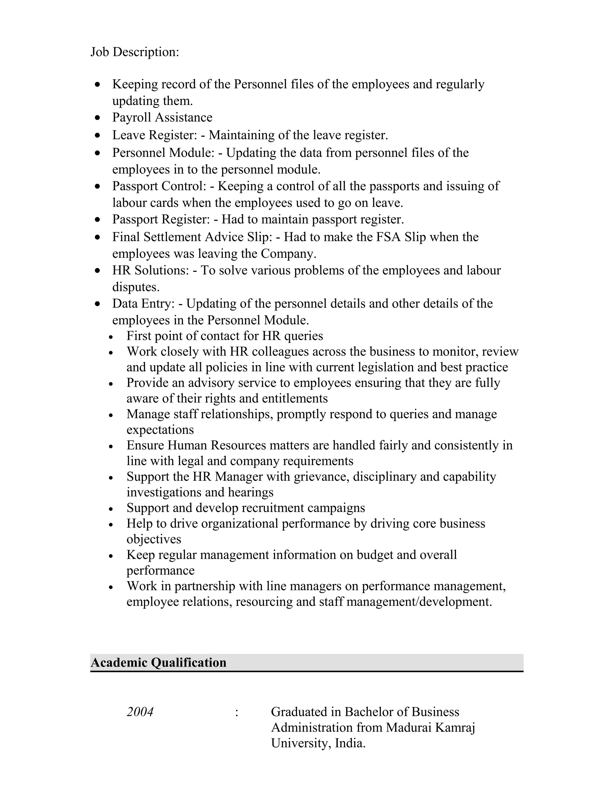 abbas_cv - updated | DOC | Human Resources | Business