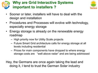 "Grid-Interactive Systems- A Matter of Energy Storage" w/ Dr Jeffery ...