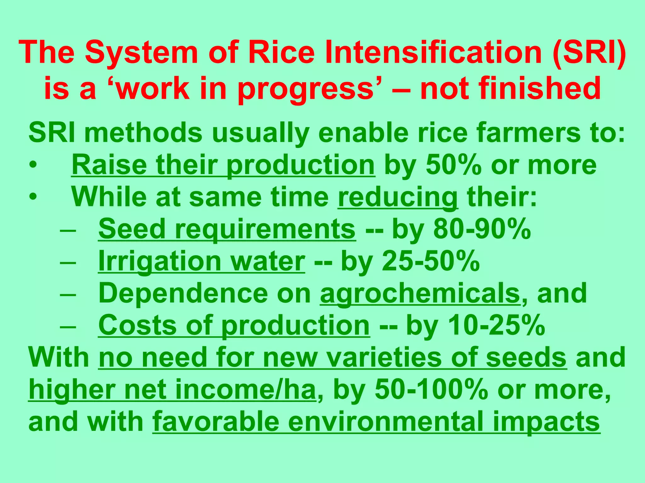 0619 The System of Rice Intensification (SRI) | PPT