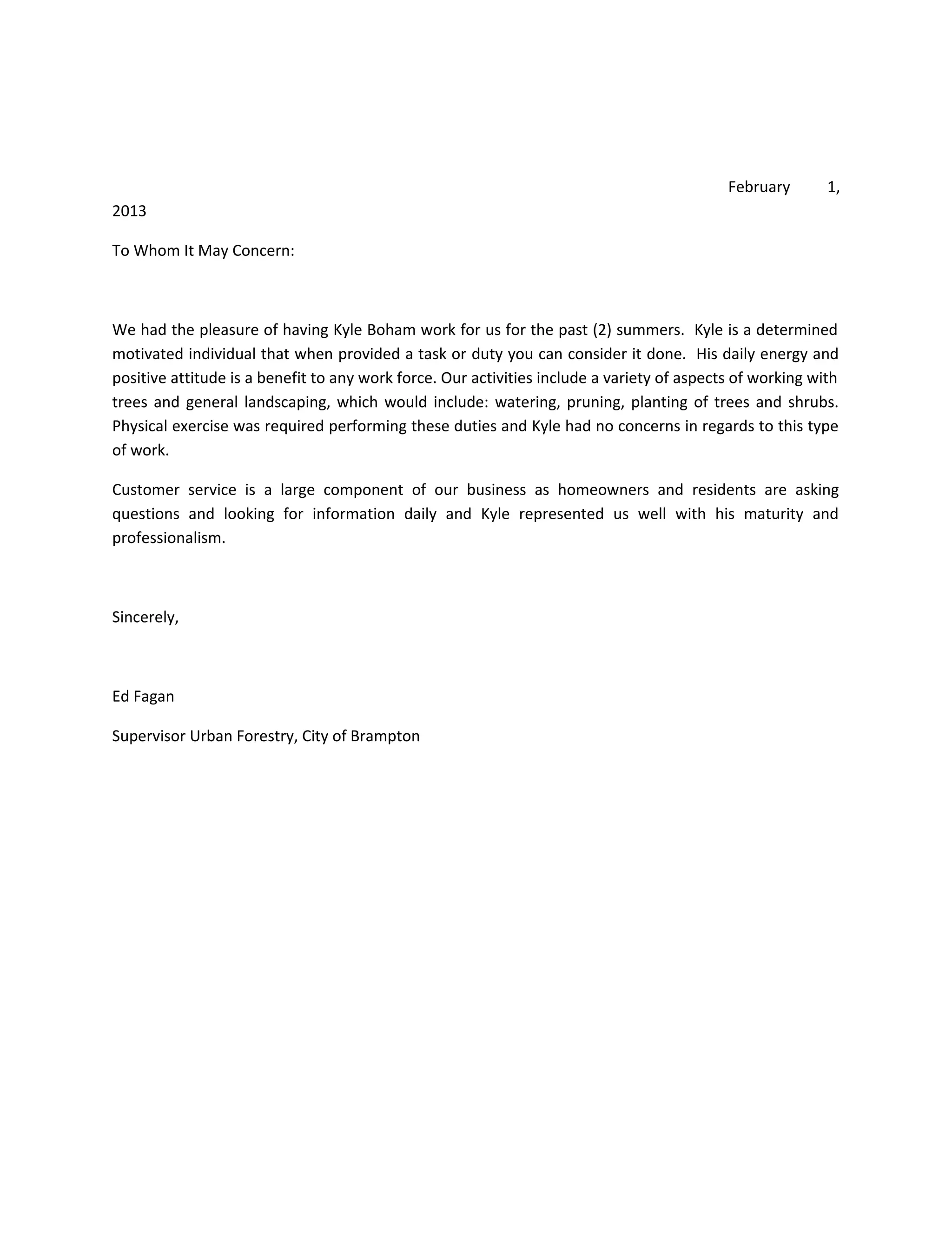 Ed Fagan Reference Letter | DOC