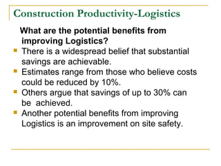 062 Logistics & Productivity PART 1 | PPT
