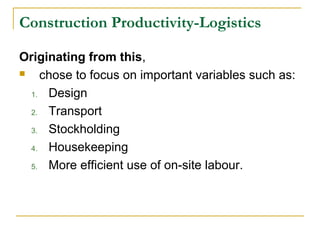062 logistics and productivity | PPT