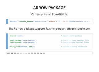 Running R at Scale with Apache Arrow on Spark | PDF