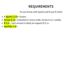 Running R at Scale with Apache Arrow on Spark | PDF