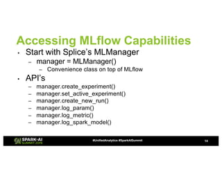Splice Machine's use of Apache Spark and MLflow | PPT
