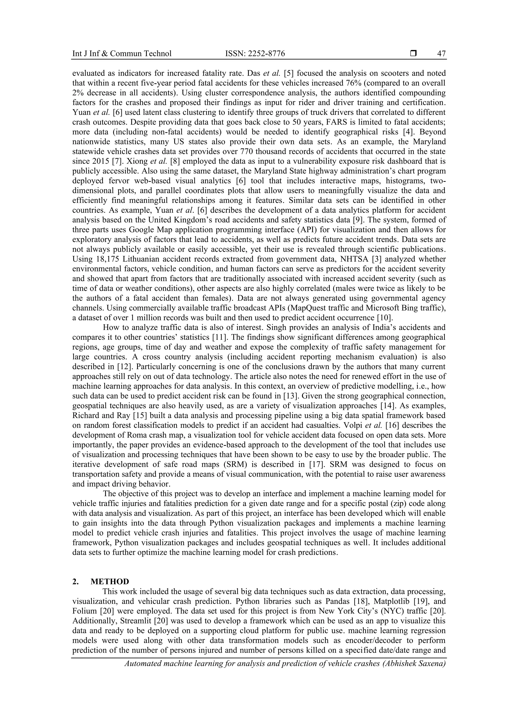 Automated machine learning for analysis and prediction of vehicle crashes | PDF