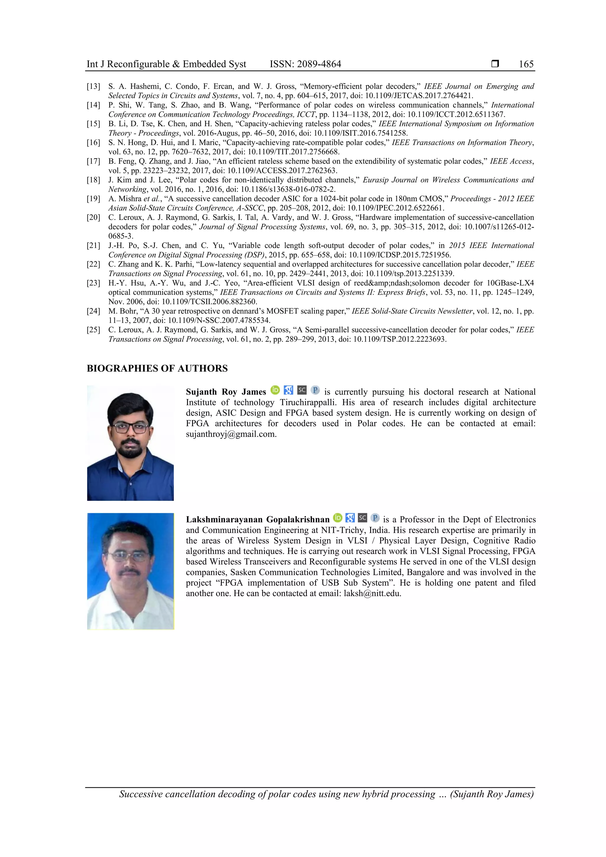 Successive cancellation decoding of polar codes using new hybrid processing element | PDF