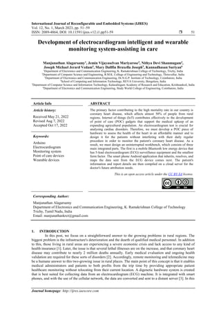 Development of electrocardiogram intelligent and wearable monitoring ...