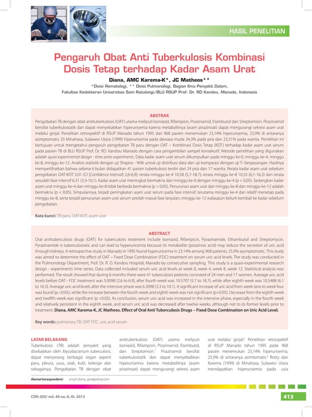 pengaruh obat anti tuberkulosis kombinasi dosis tetap terhadap kadar ...